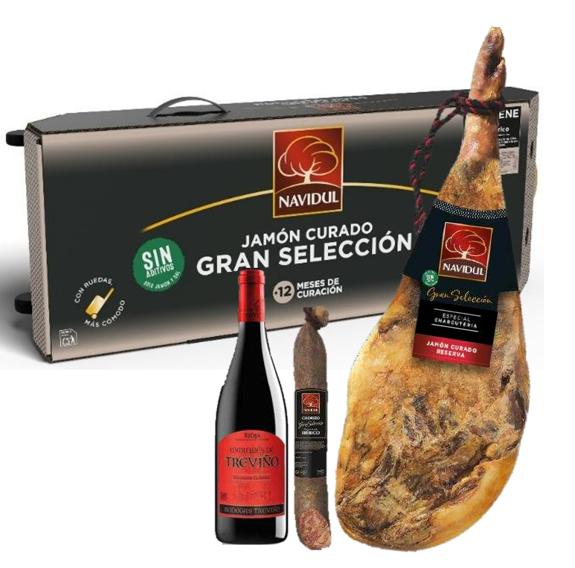 Lote Jamón Gran Selección Navidul Campaña 2025/26 con Chorizo y Vino ...